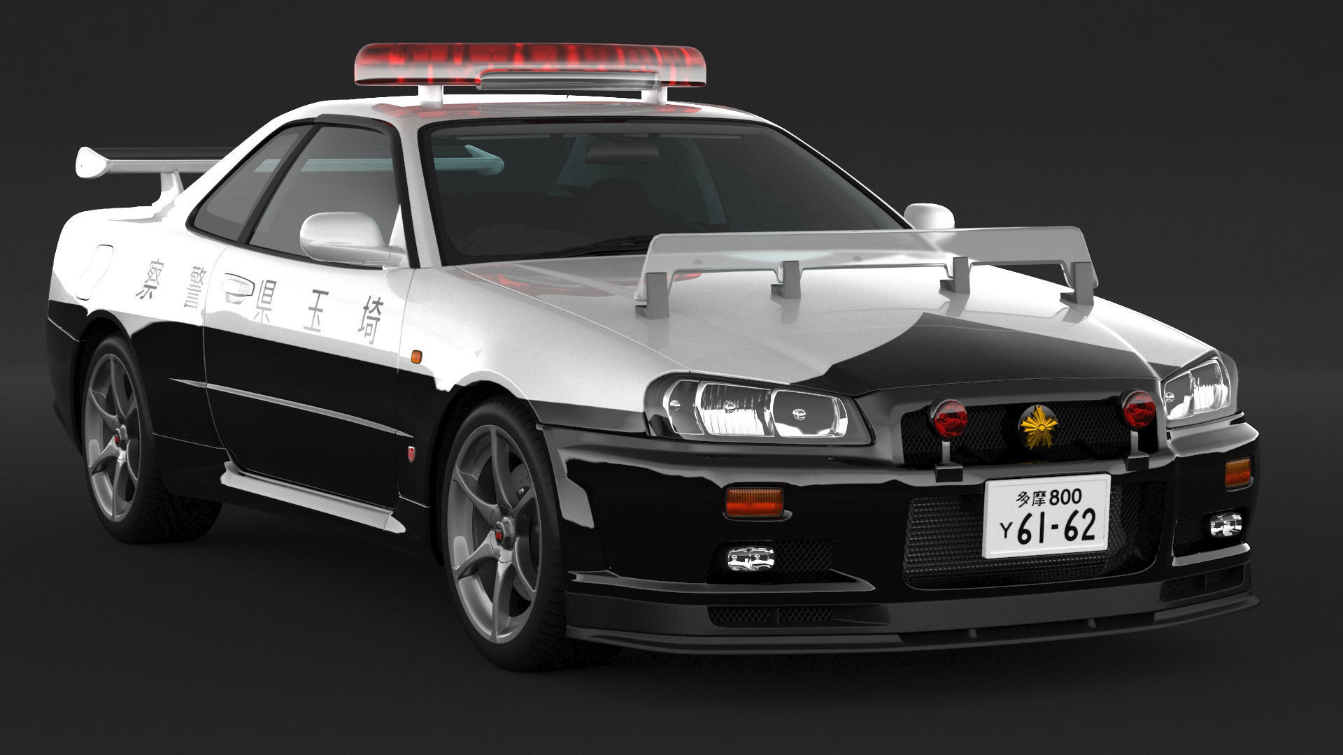 Nissan Skyline GT-R R34 Police Car 3D model | CGTrader