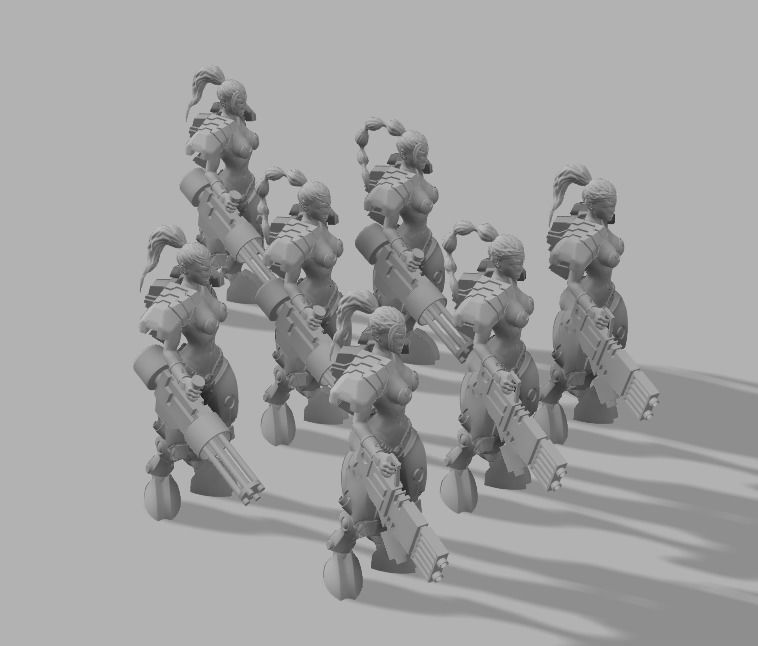 Space Commie Girl Squads 3D model 3D printable | CGTrader