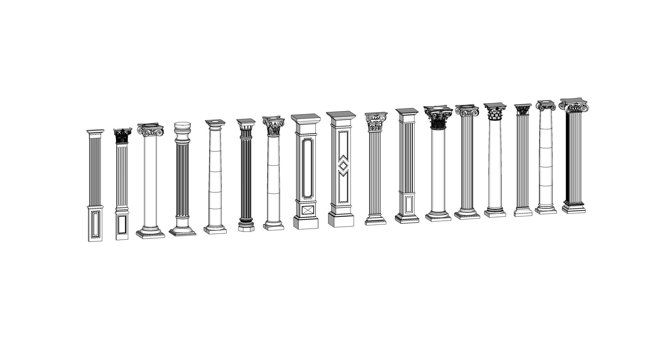 Classical Columns pillar decorate 3d model 3D model | CGTrader