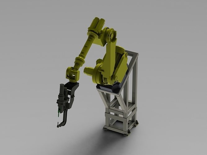 Elevated Welding Robot free 3D model rigged | CGTrader