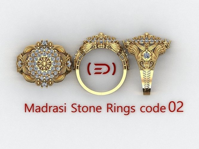 Madrasi And Stone Rings Collection 3D model 3D printable | CGTrader