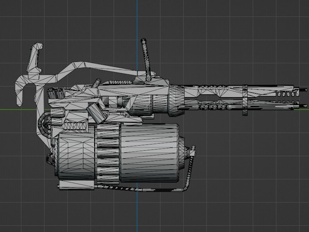 Free low-poly futuristic minigun free VR / AR / low-poly 3D model ...