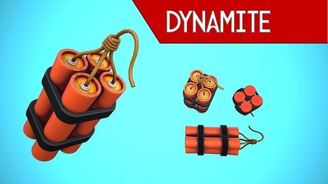 3D model DYNAMITE CARTOON STYLIZED VR / AR / low-poly | CGTrader