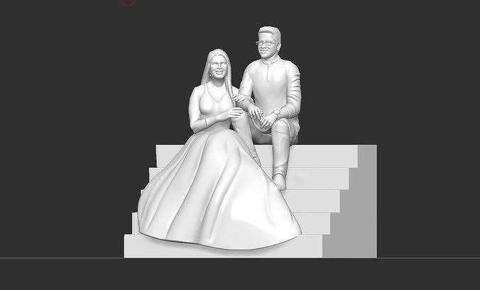 couple miniature 3D model 3D printable | CGTrader