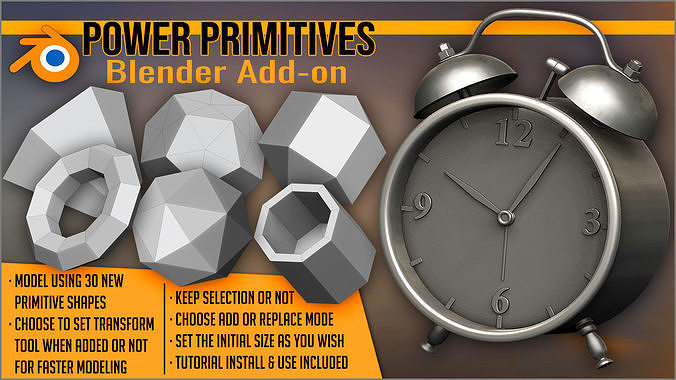Power Primitives Add-on For Blender 3D model | CGTrader