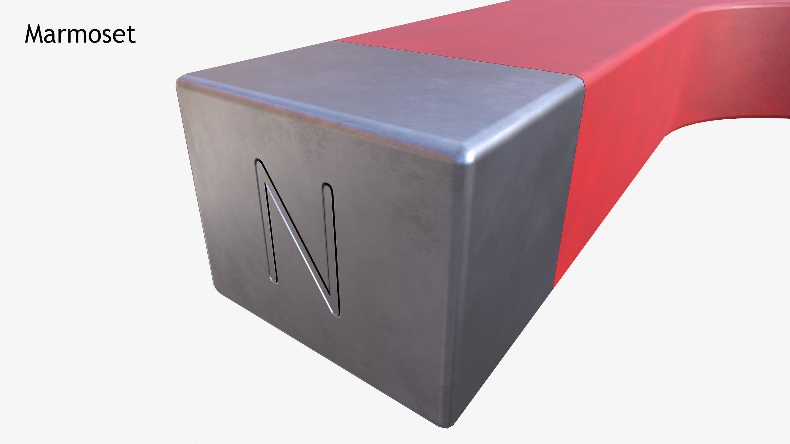 3D model U-Shaped Magnet VR / AR / low-poly | CGTrader