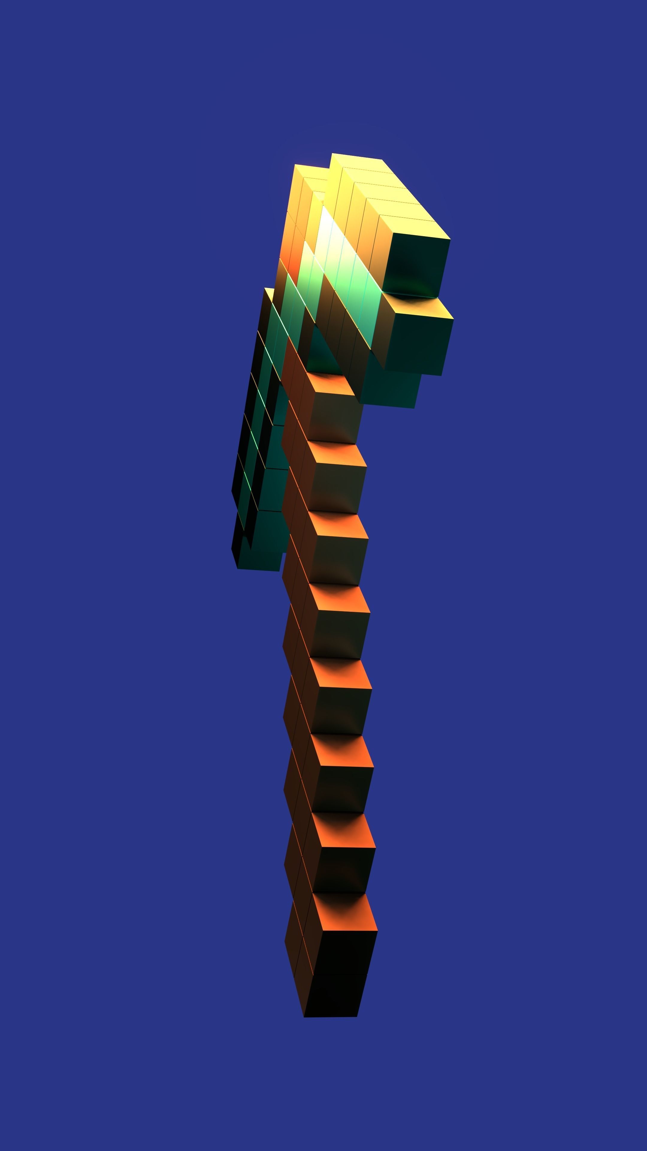 3D model MINECRAFT DIAMOND PICKAXE VR / AR / low-poly | CGTrader