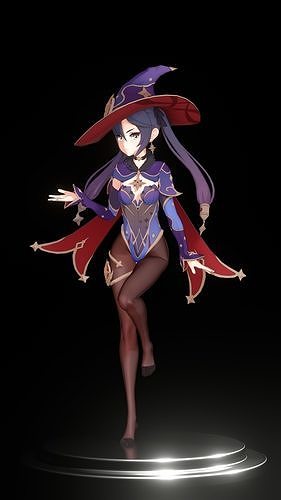Genshin Impact - Mona Megistus Figurine 3D model 3D printable | CGTrader