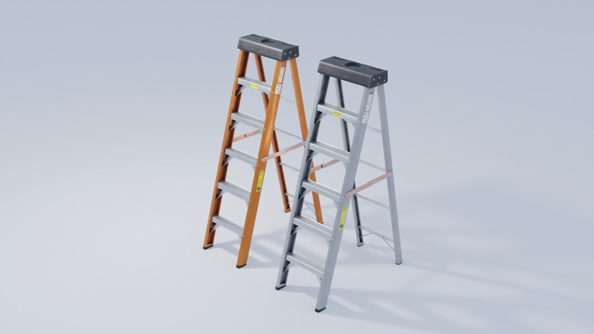 3D model Folding Ladder 4K Textures VR / AR / low-poly | CGTrader