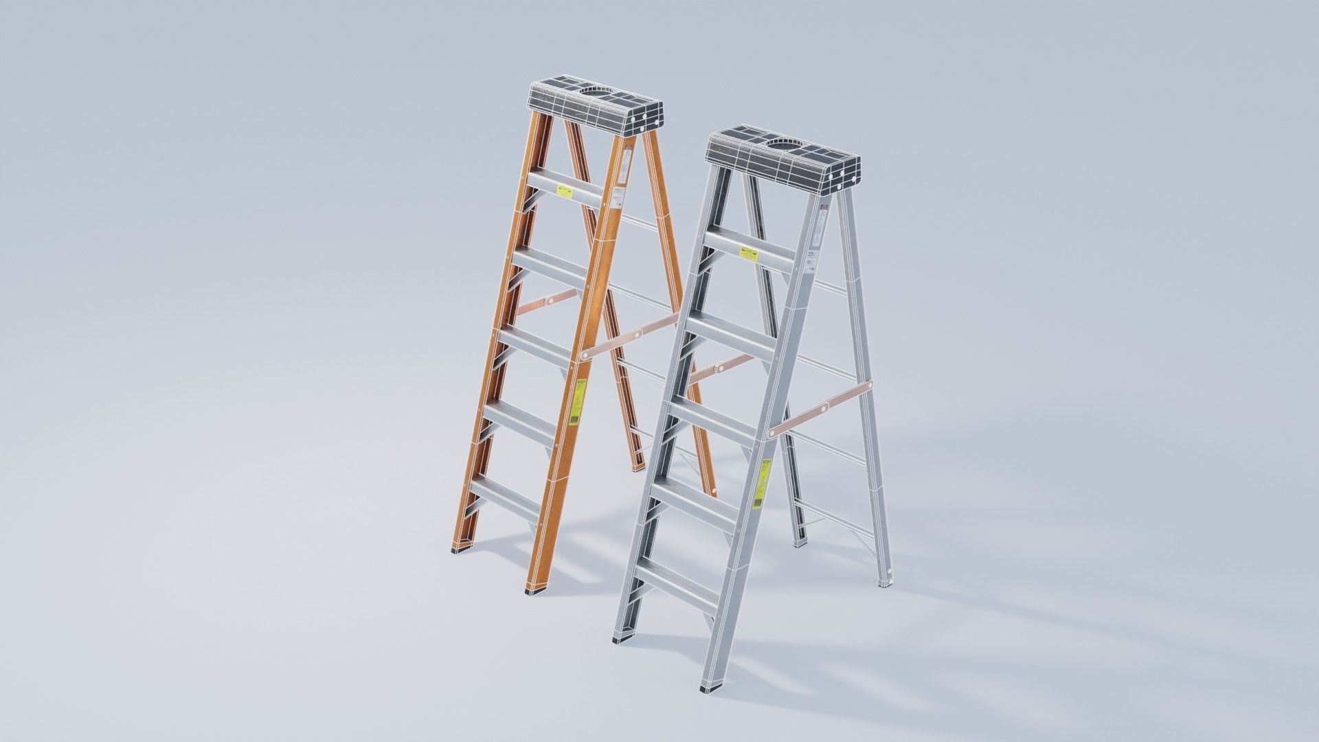 3D model Folding Ladder 4K Textures VR / AR / low-poly | CGTrader
