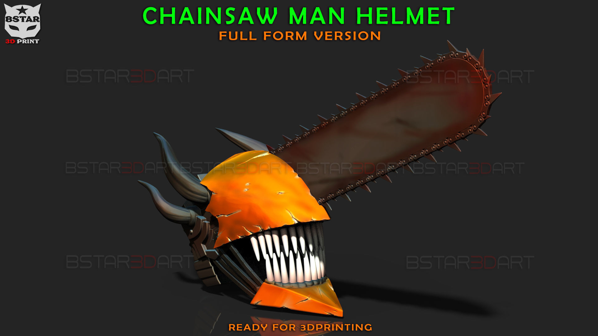 Chainsaw Man Full Form Devil Helmet - Denji Cosplay 3D model 3D ...