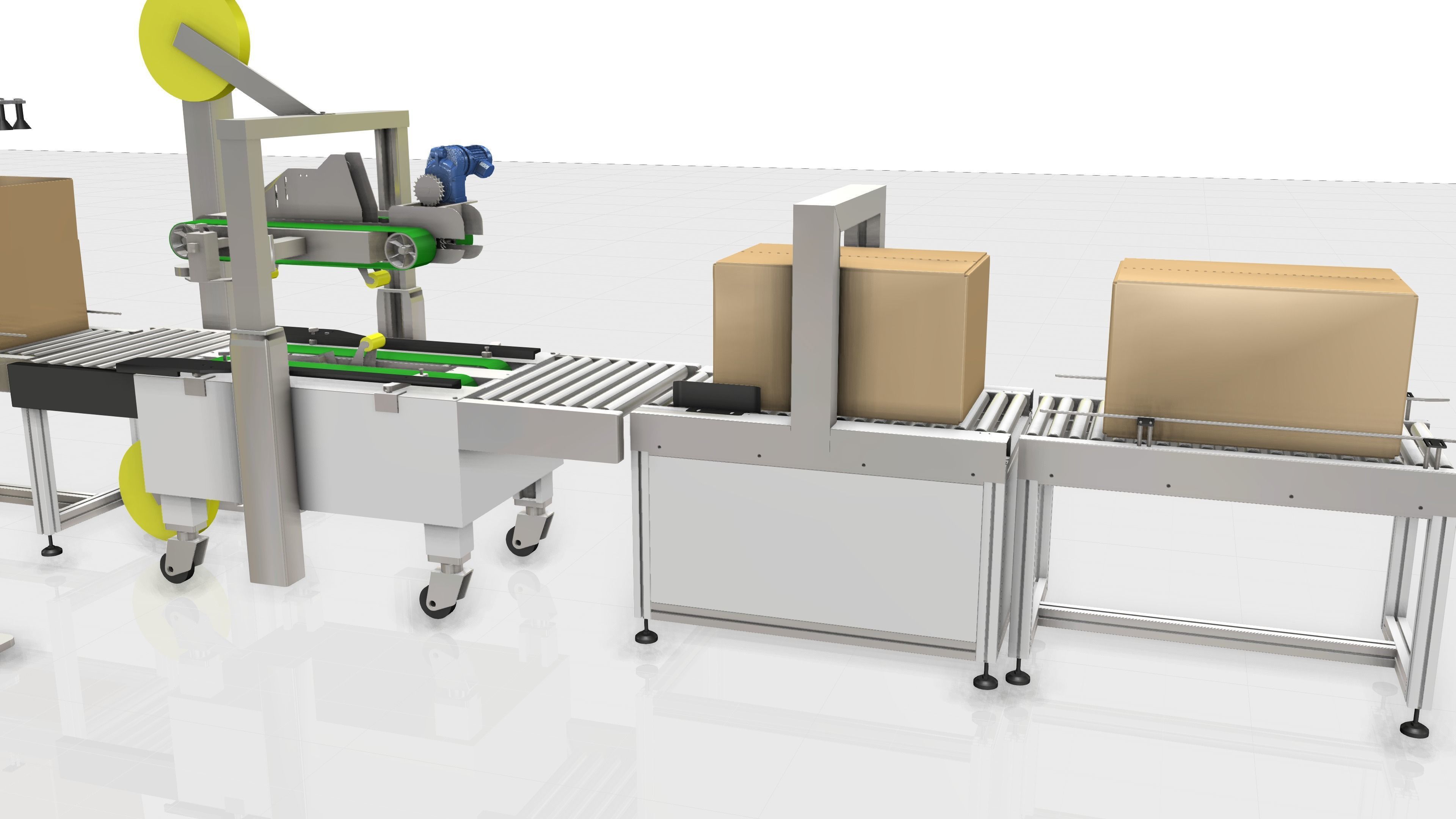 3D model FULL Line Packaging Machine - Industrial Design VR / AR / low ...