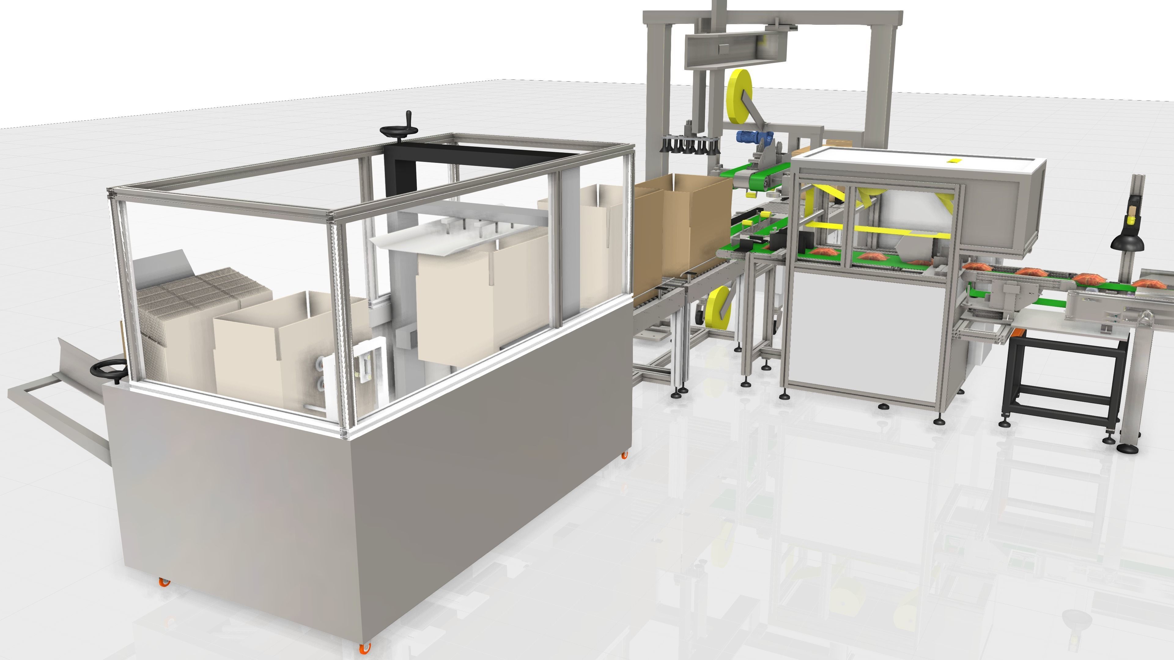 3D model FULL Line Packaging Machine - Industrial Design VR / AR / low ...