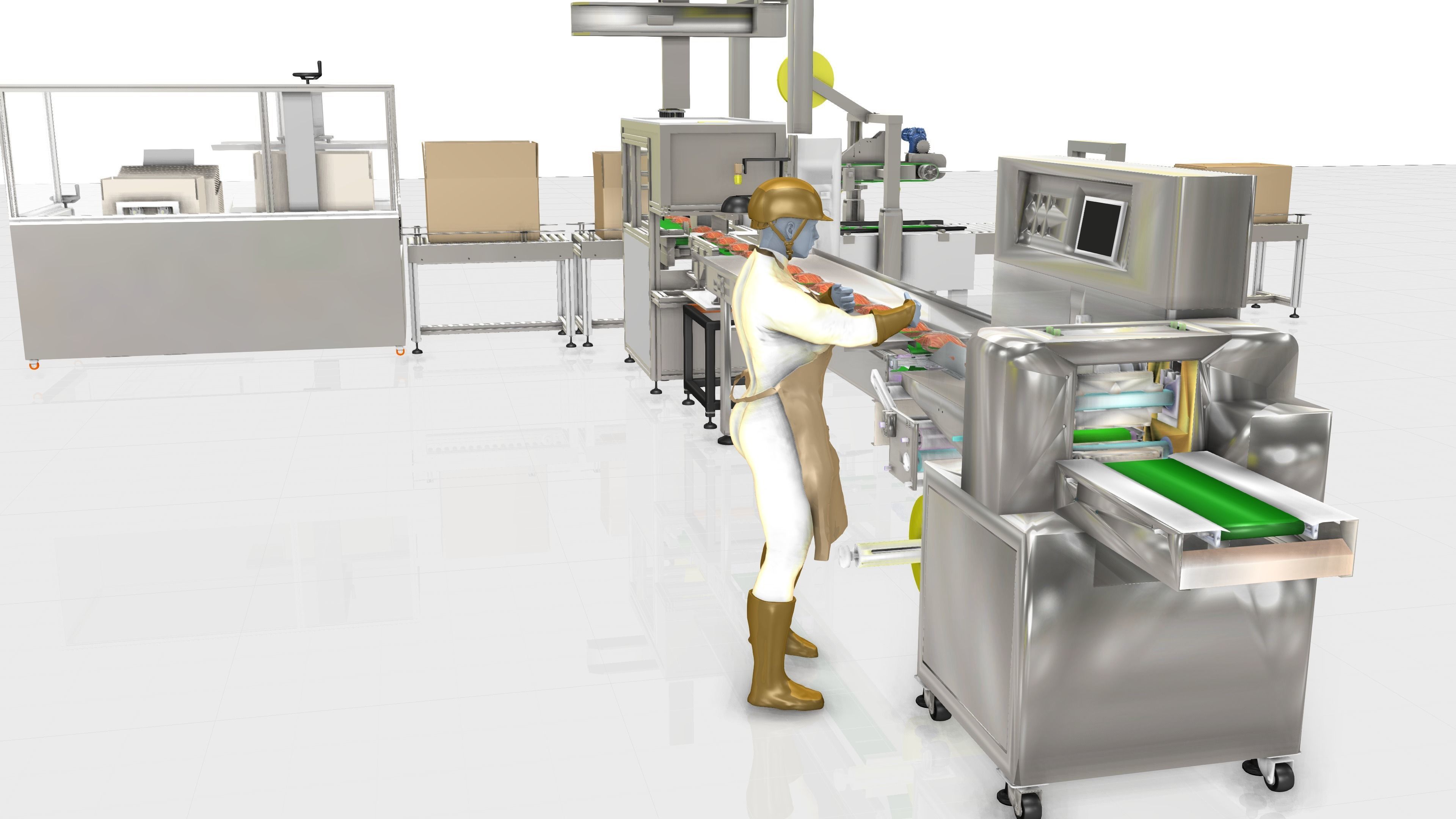 3D model FULL Line Packaging Machine - Industrial Design VR / AR / low ...