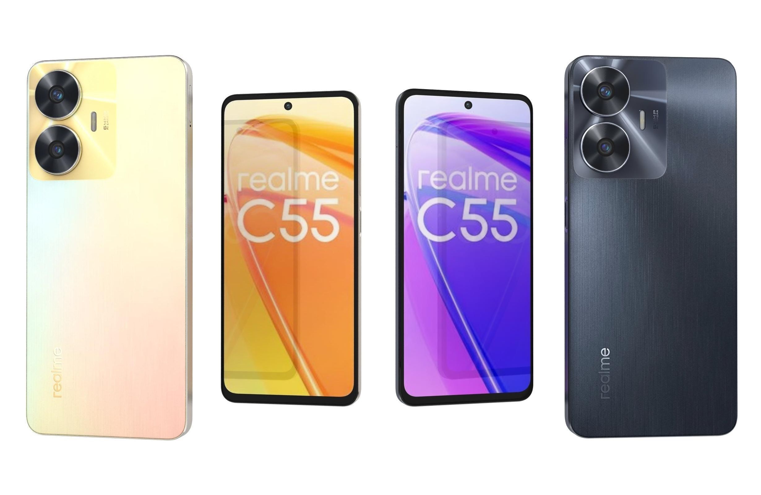 3D model Realme C55 Black And Gold VR / AR / low-poly | CGTrader