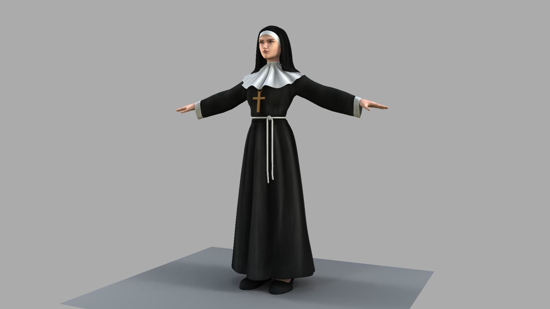 Christian nun 3D model | CGTrader