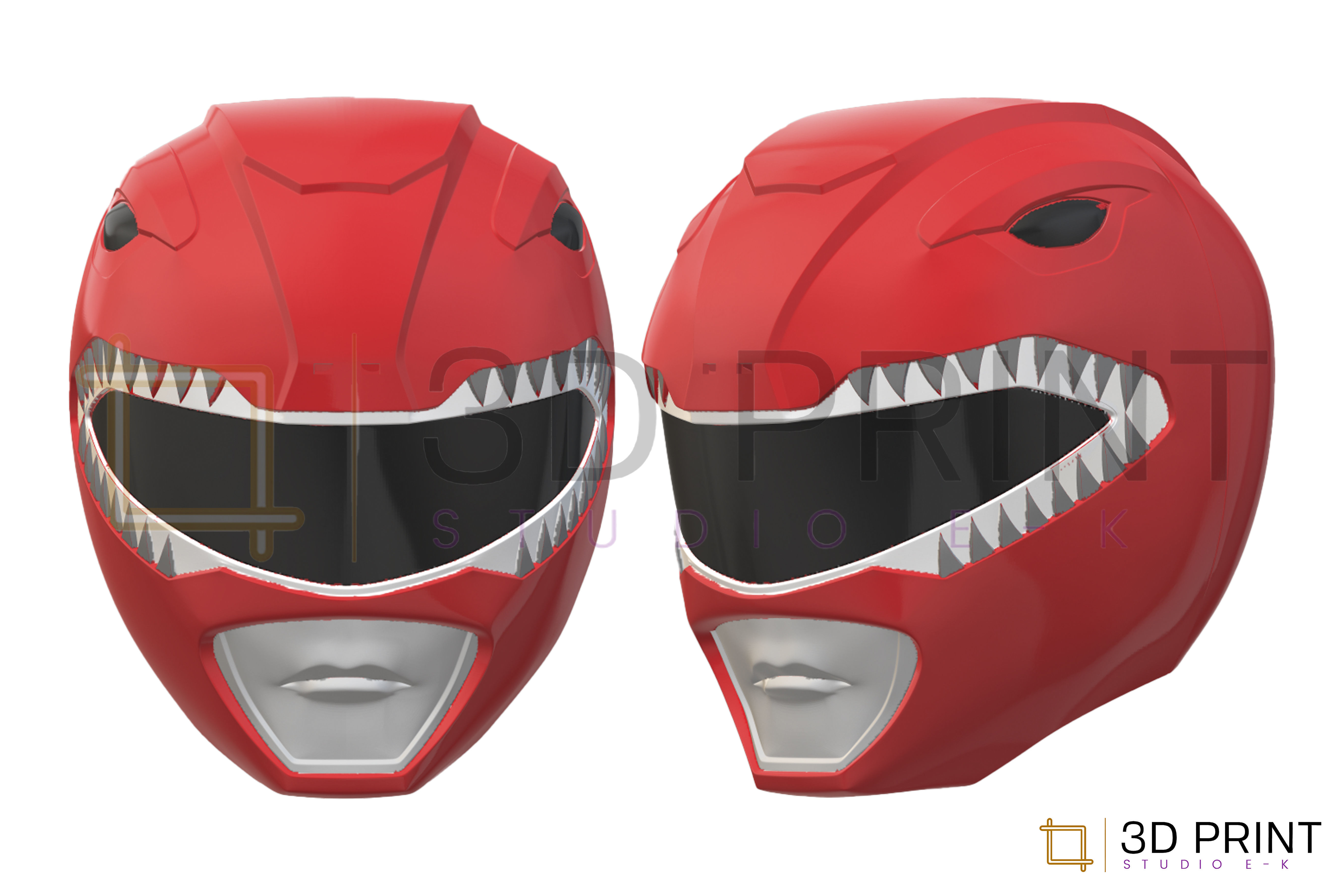 Red Ranger helmet MMPR 3D model 3D printable | CGTrader