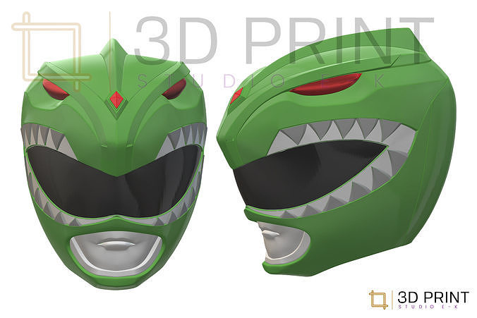 Green Ranger helmet MMPR 3D model 3D printable | CGTrader