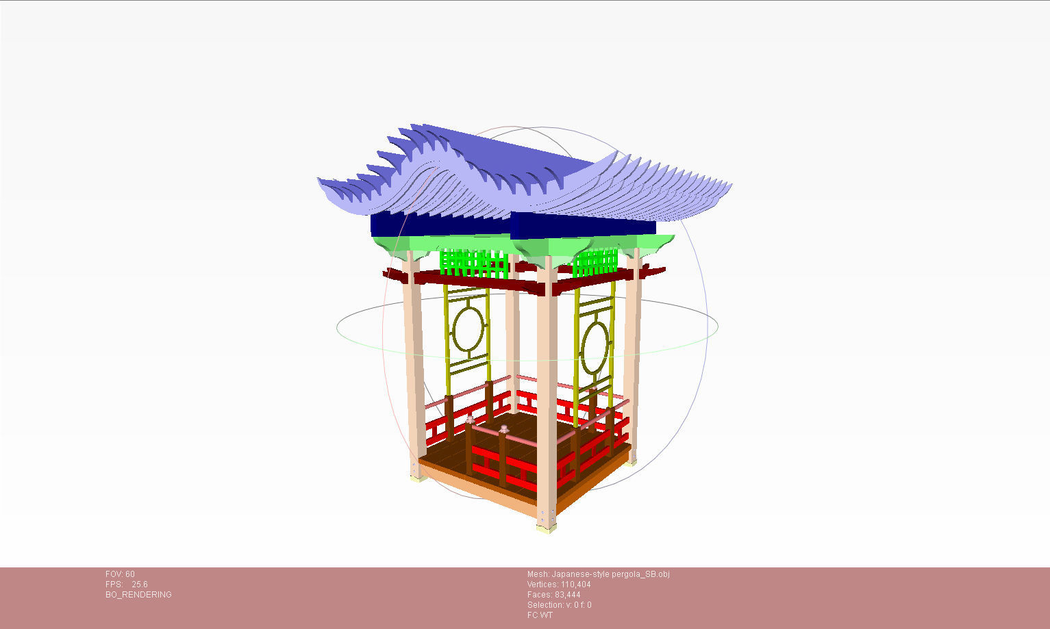 Pergola in Japanese-style 3D model | CGTrader
