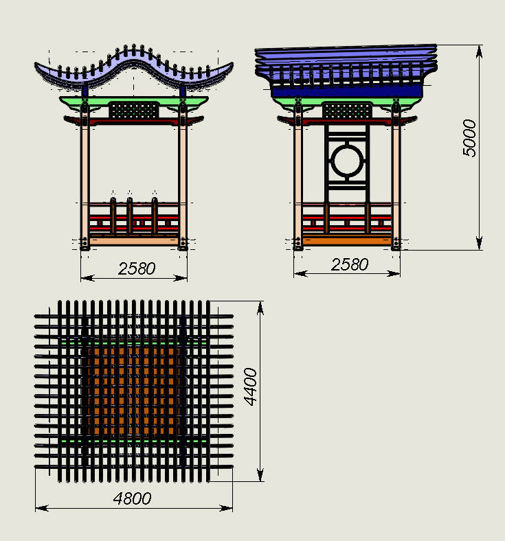 Pergola in Japanese-style 3D model | CGTrader