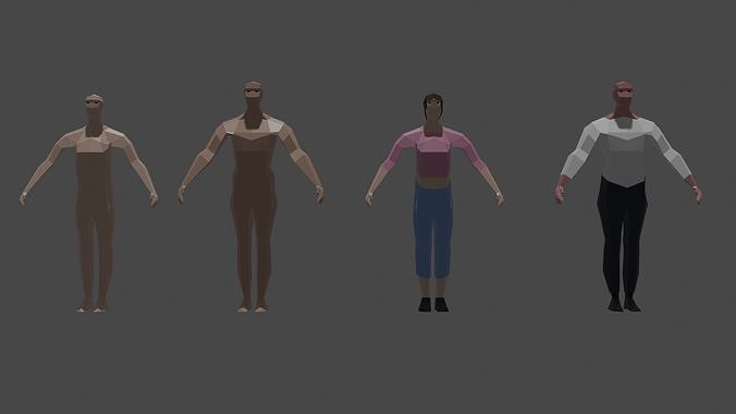 Low-Poly Characters Pack free VR / AR / low-poly 3D model | CGTrader