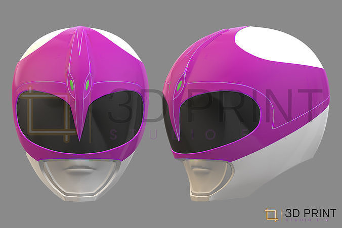 Pink Ranger helmet MMPR 3D model 3D printable | CGTrader
