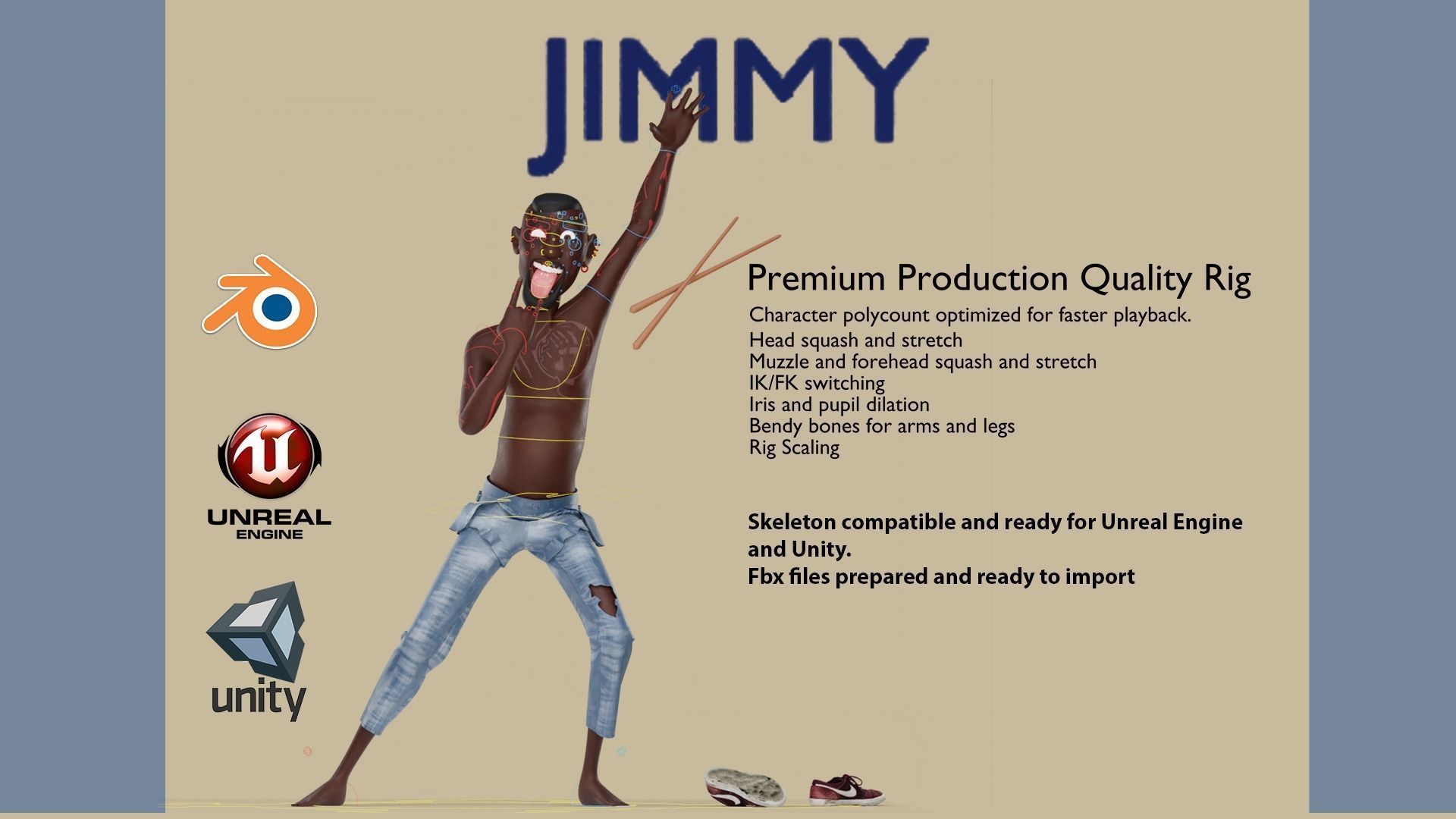 3D model JIMMY RIG BLENDER VERSION VR / AR / low-poly | CGTrader