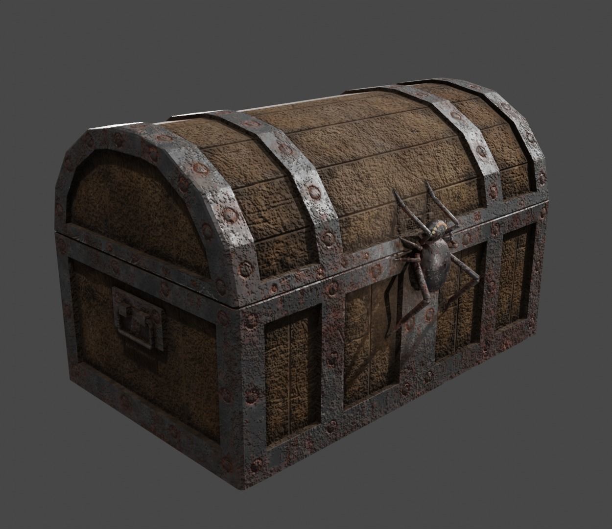 3D model Old stylized chest Low-poly PBR 3D model VR / AR / low-poly ...
