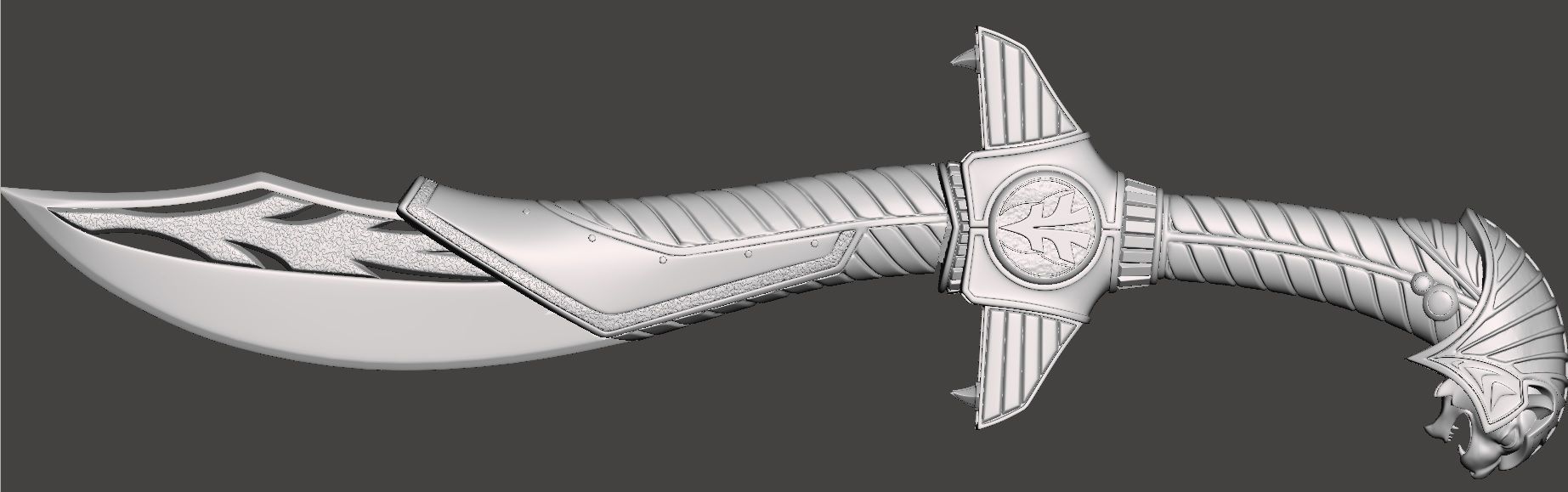 White Ranger Saba Sword MMPR 3D model 3D printable | CGTrader