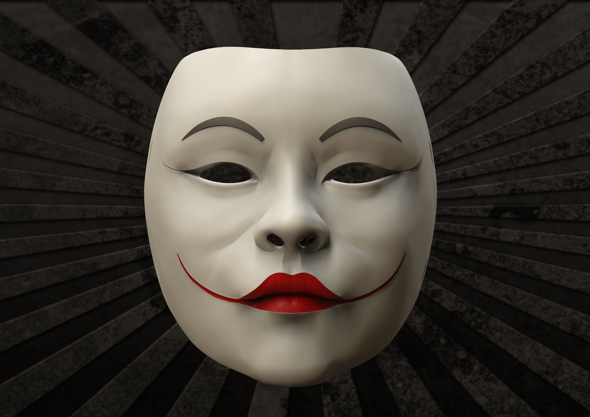 Geisha Mask Anime Mask 3D model 3D printable | CGTrader