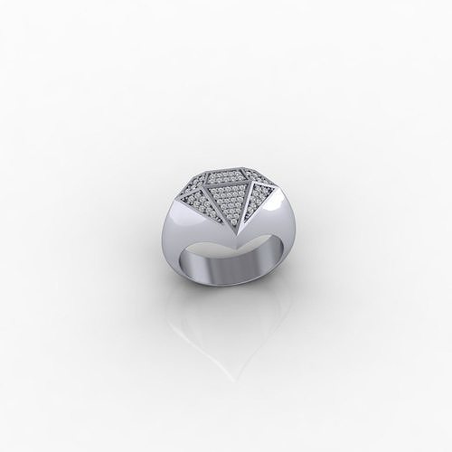 Diamond shape ring 3D model 3D printable | CGTrader