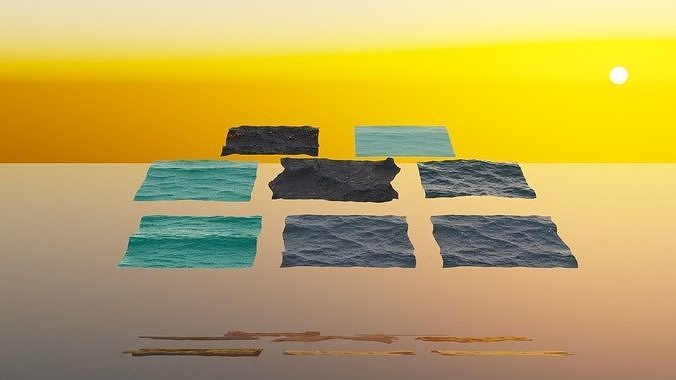Oceans piece of paper in ocean at sunset free 3D model animated | CGTrader