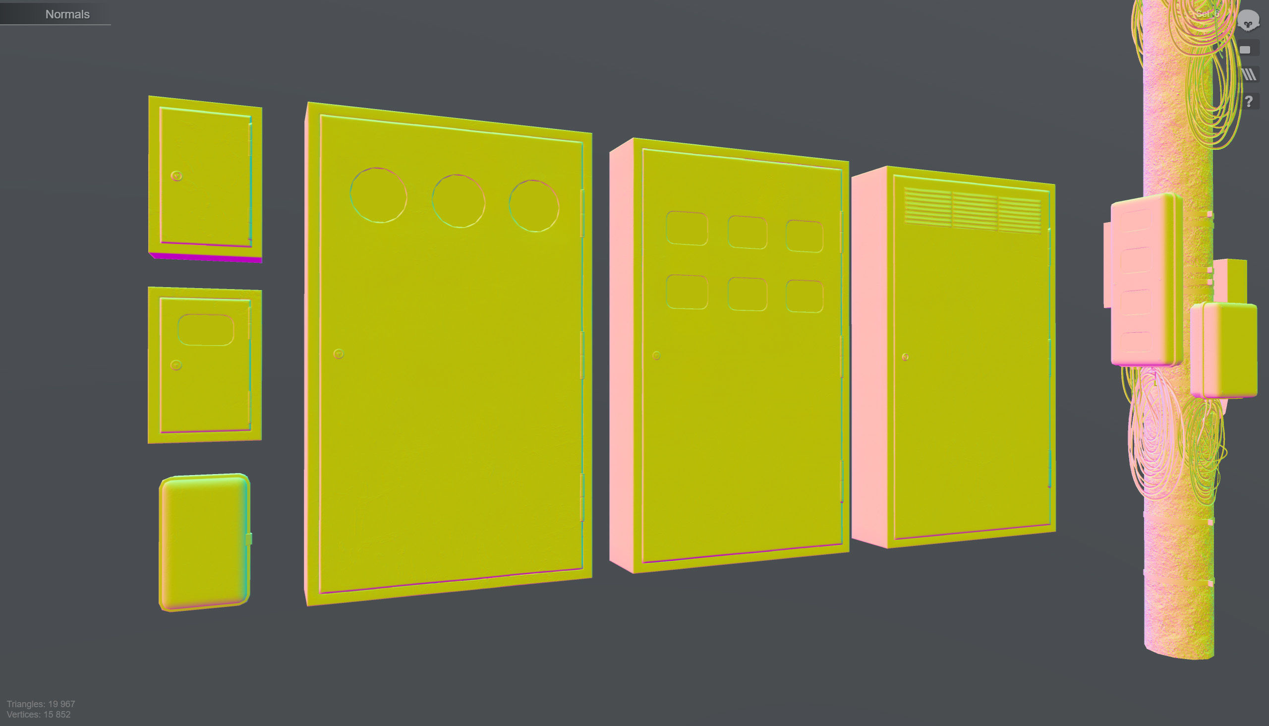 3D model Set of low poly props VR / AR / low-poly | CGTrader