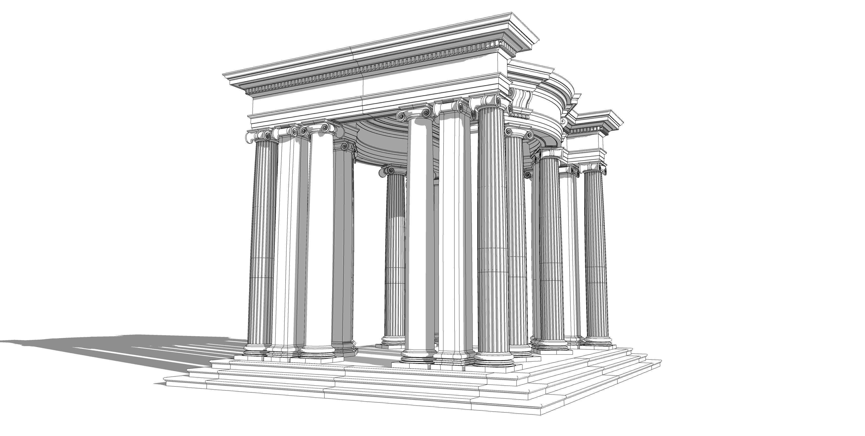gazebo Ionic column on Vignola 3D model 3D model | CGTrader