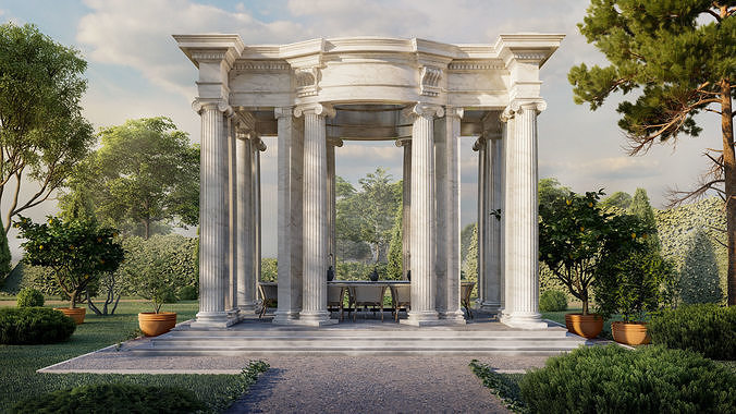 gazebo Ionic column on Vignola 3D model 3D model | CGTrader