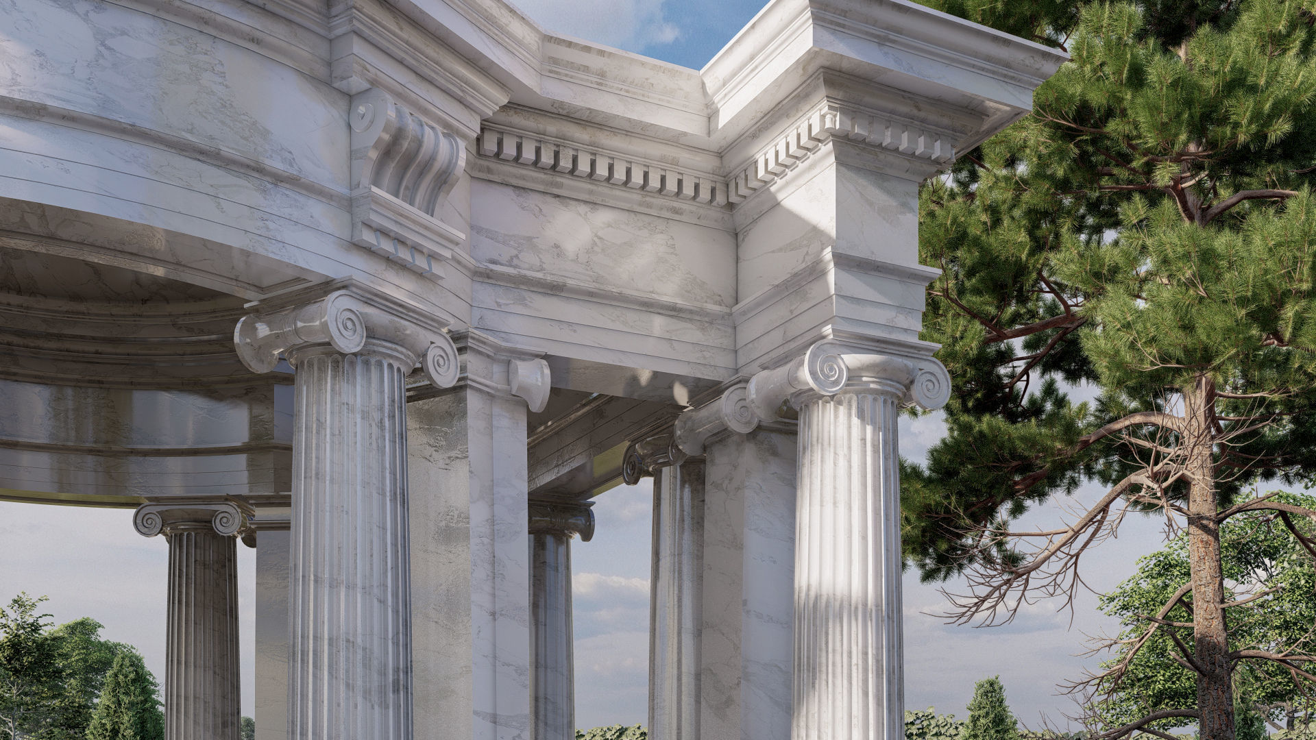 gazebo Ionic column on Vignola 3D model 3D model | CGTrader