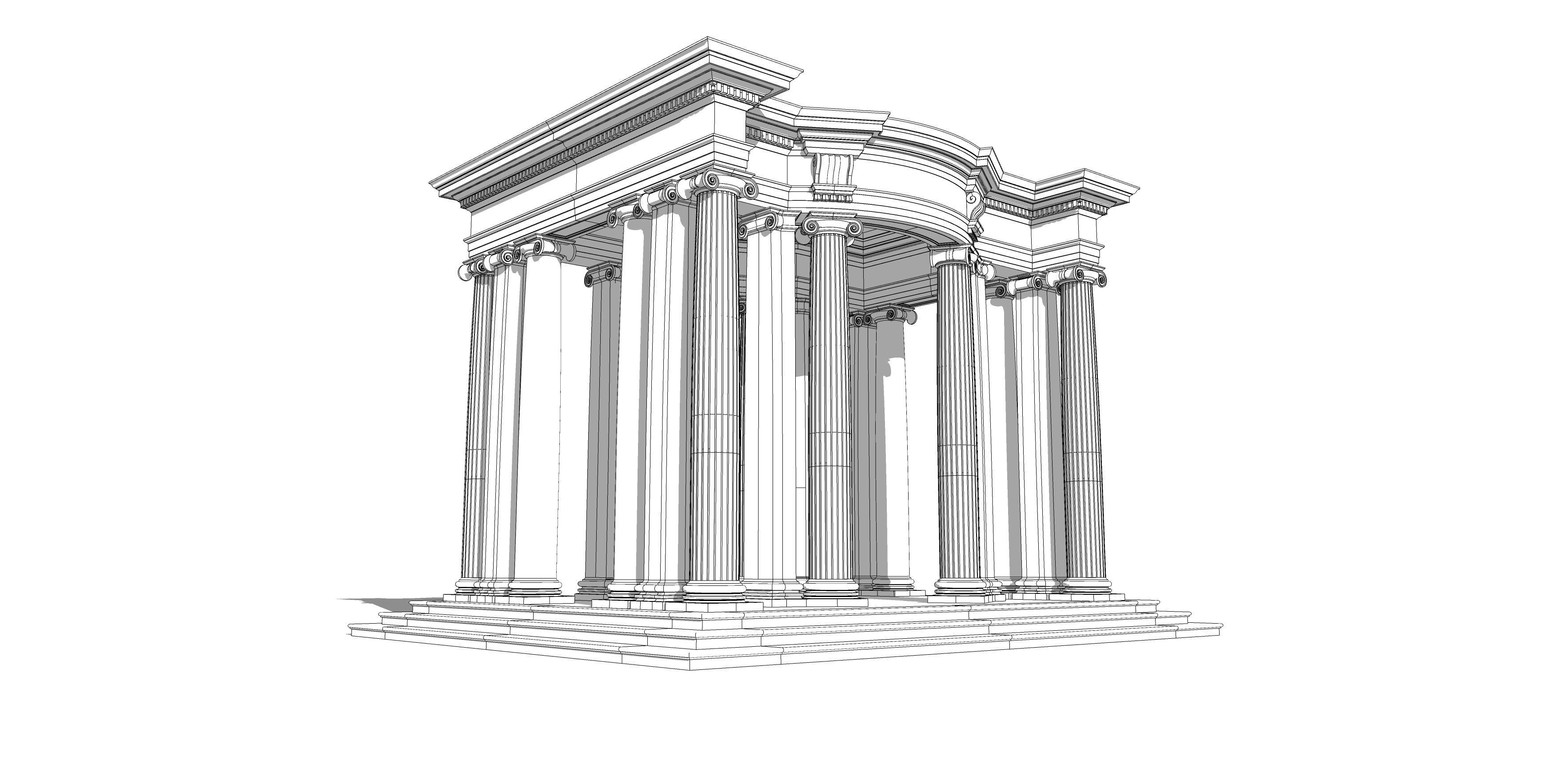 gazebo Ionic column on Vignola 3D model 3D model | CGTrader
