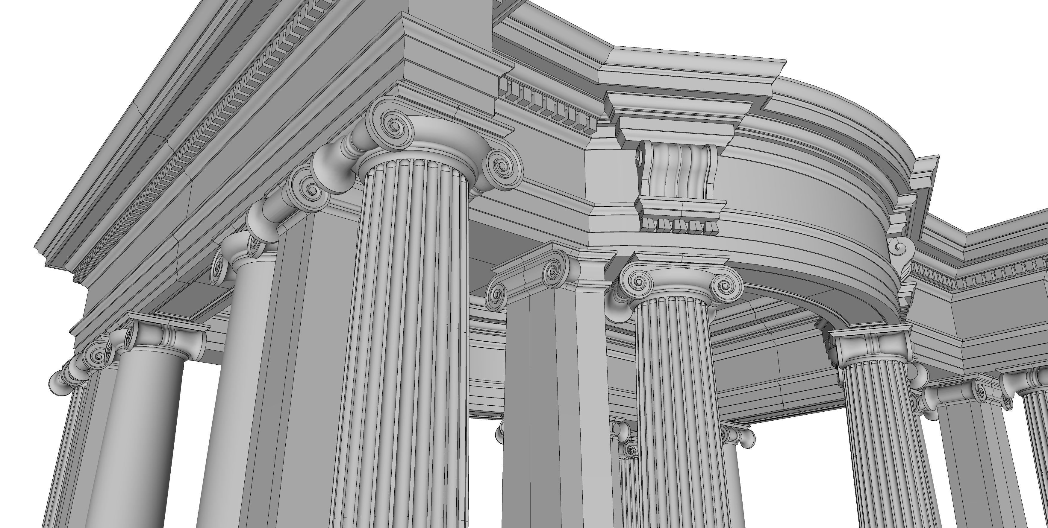 gazebo Ionic column on Vignola 3D model 3D model | CGTrader
