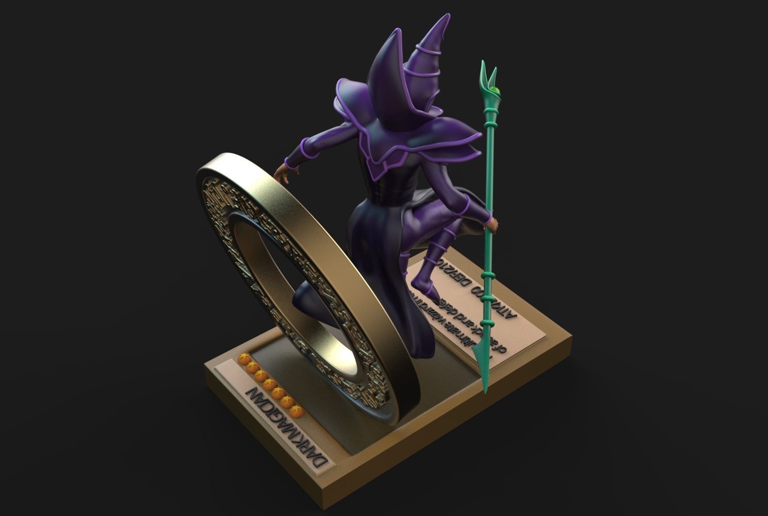 Dark Magician Yugioh 3D Printing model 3D model 3D printable | CGTrader
