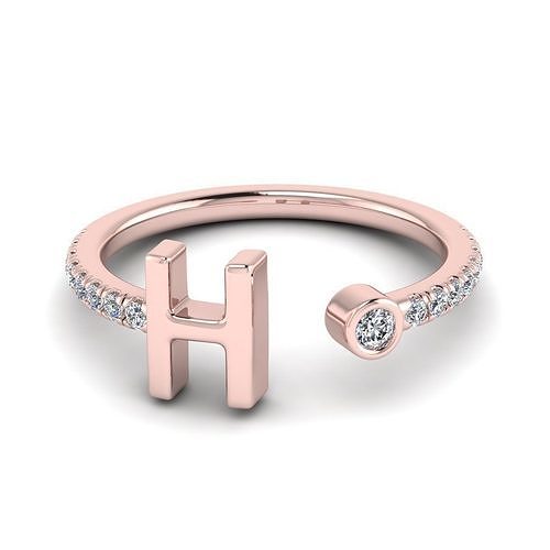 Jewelry alphabet Ring H 3D model 3D printable | CGTrader