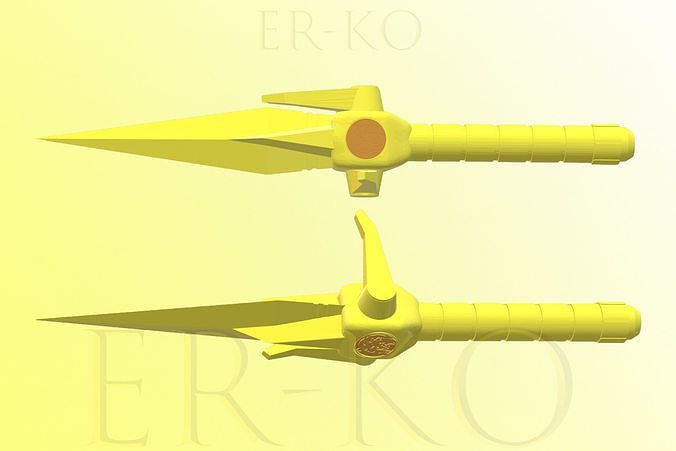 Yellow Ranger Sabretooth Dagger MMPR 3D model 3D printable | CGTrader