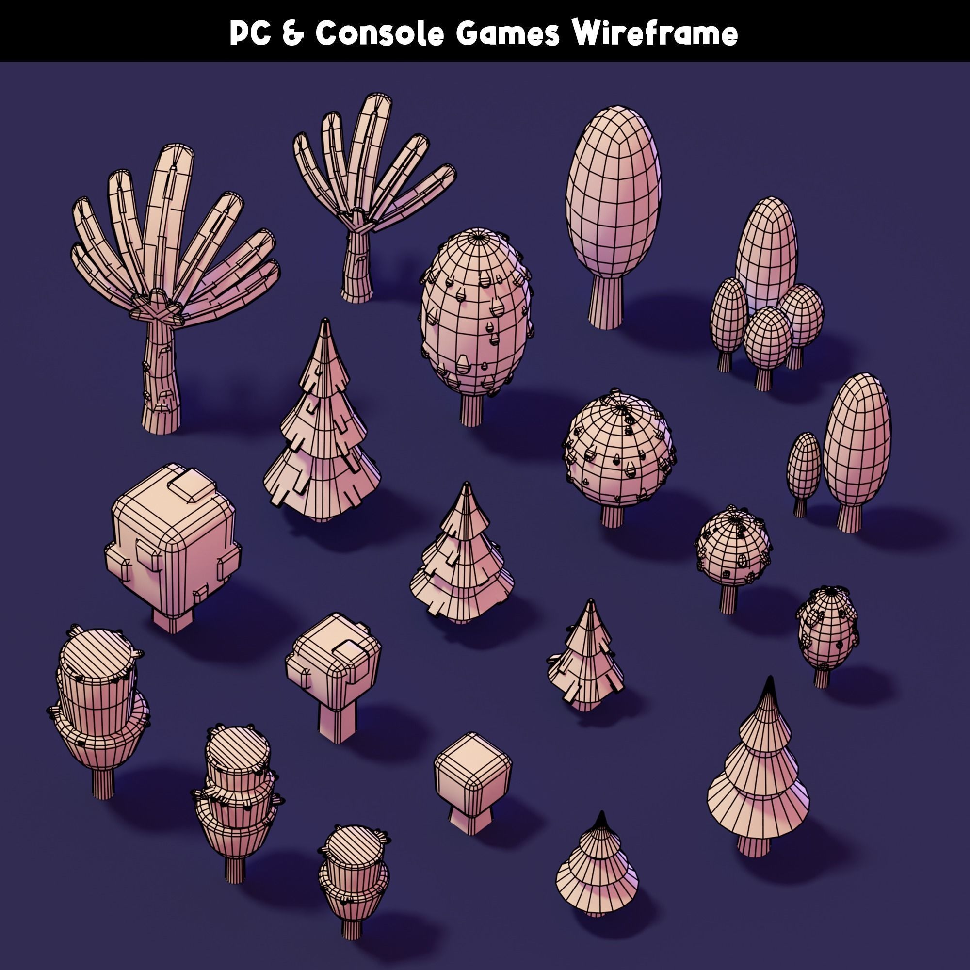 3D model Nature - Tree Pack 02 Stylized 3D Game Assets VR / AR / low ...