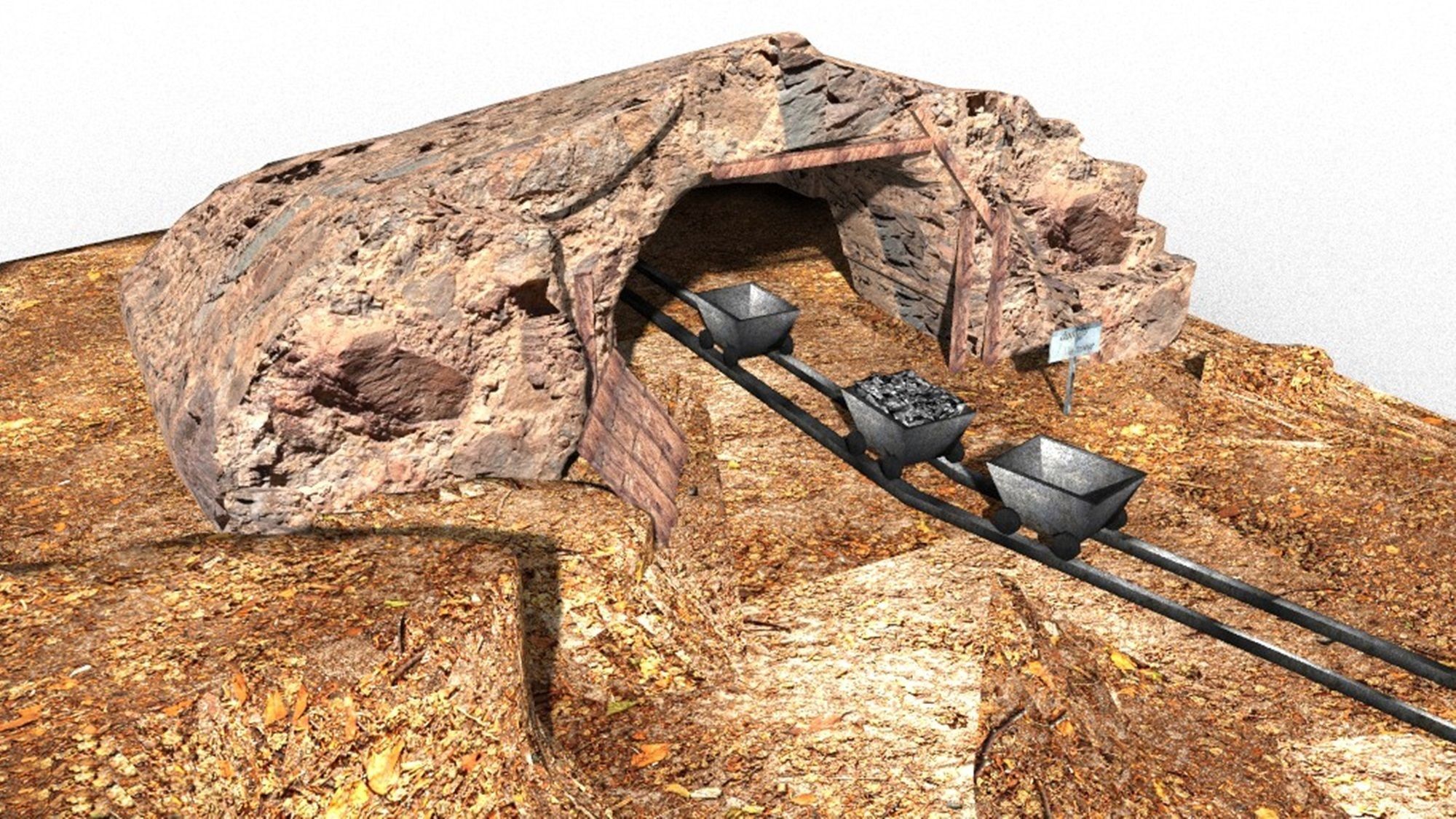 3D model cave mine and carts VR / AR / low-poly | CGTrader