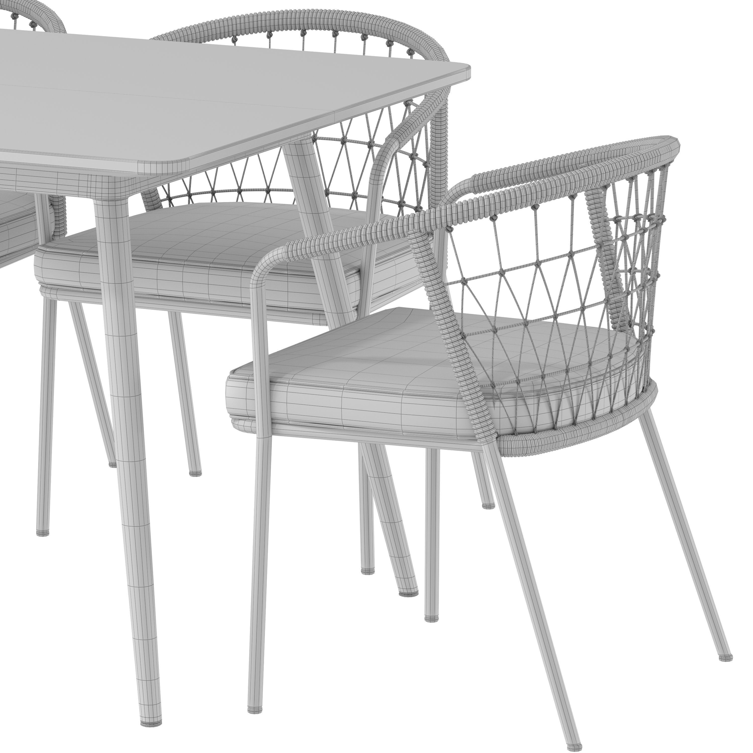sette garden mess table and chair 3D model | CGTrader