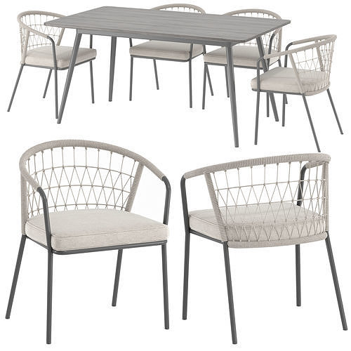 sette garden mess table and chair 3D model | CGTrader