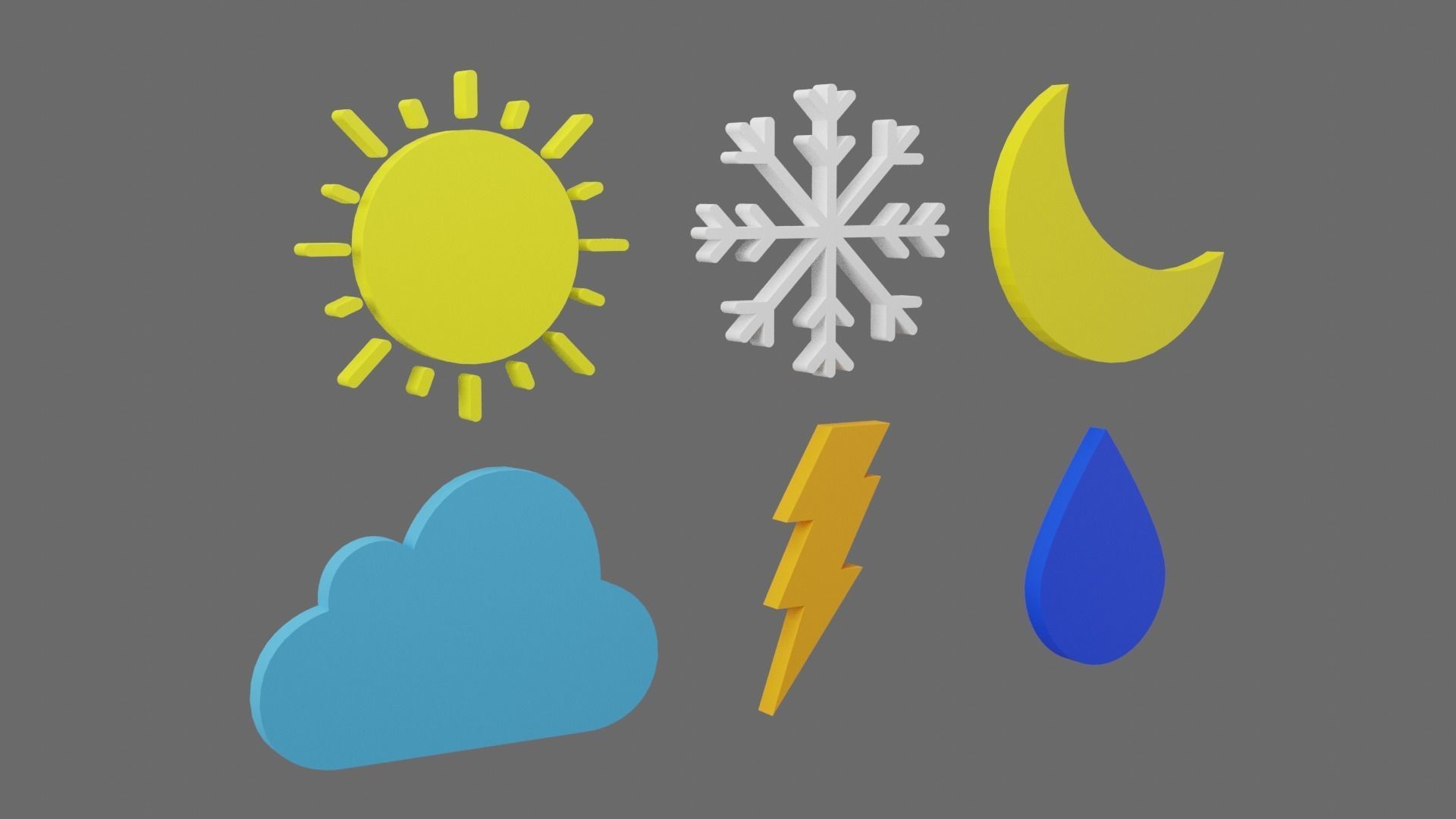 3D model Weather Icon Pack VR / AR / low-poly | CGTrader