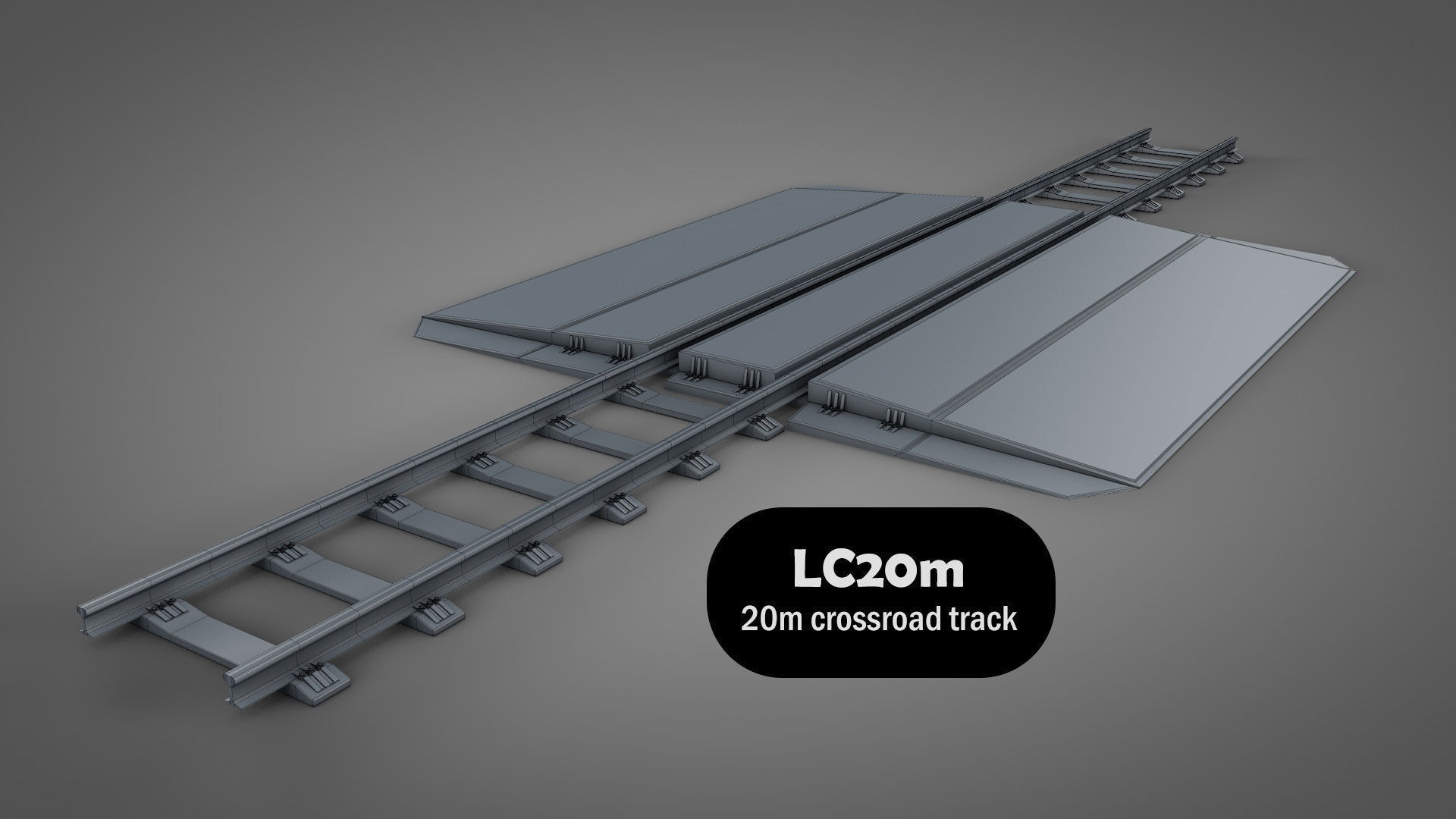 3D model Modular Railway Track Lite Collection VR / AR / low-poly ...