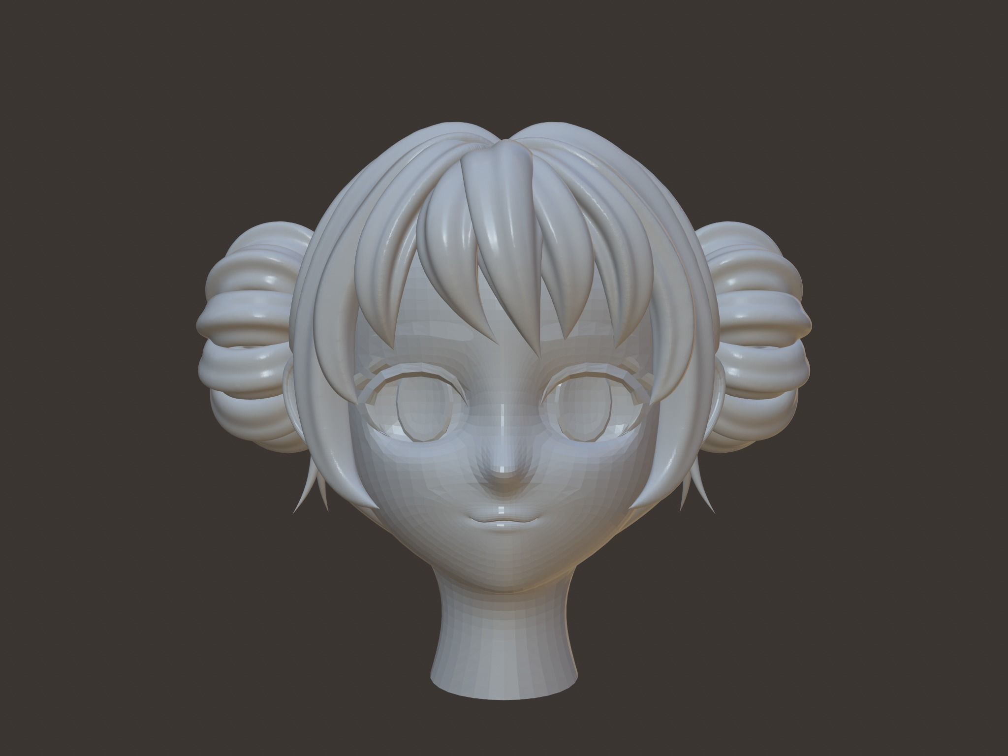 Double Buns Hair for girl 3D model | CGTrader