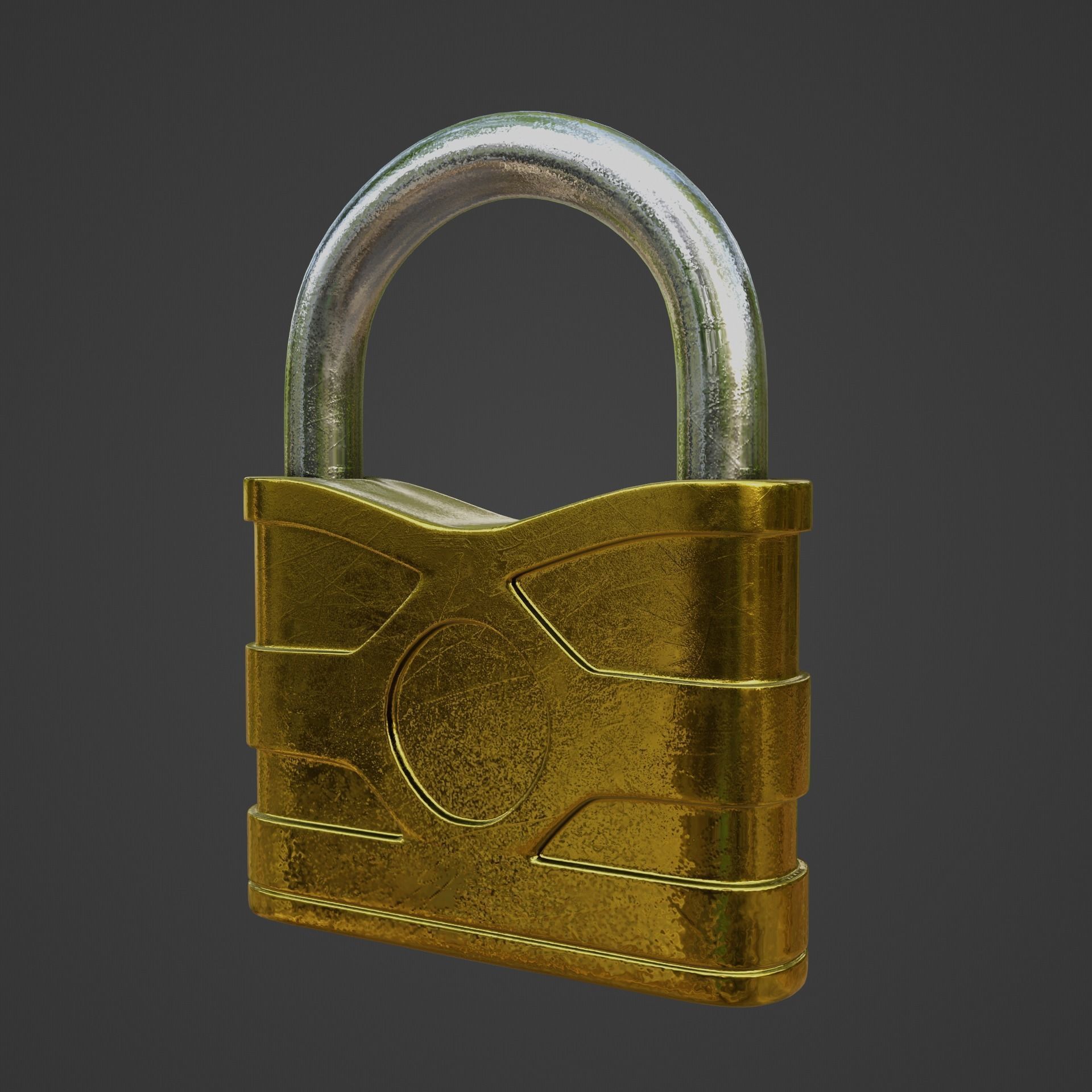 Padlock golden 3D model | CGTrader