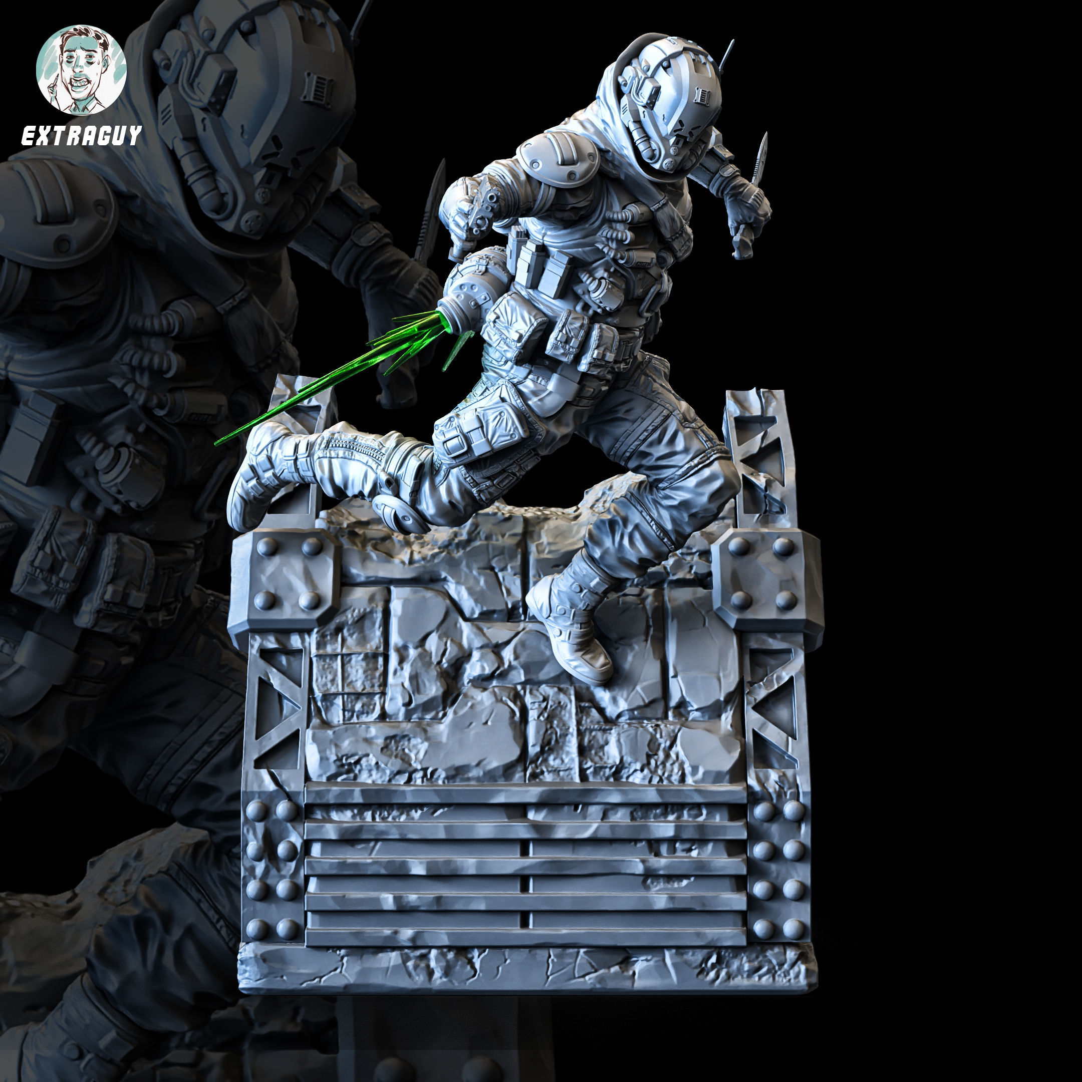 Wall Running Soldier 100mm 3D model 3D printable | CGTrader